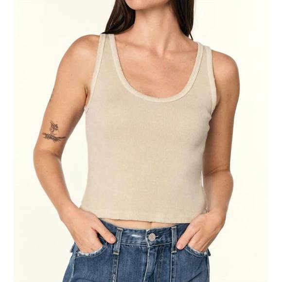 AMO | Tops | New Amo Crop Rib Tank In Oatmilk | Poshmark